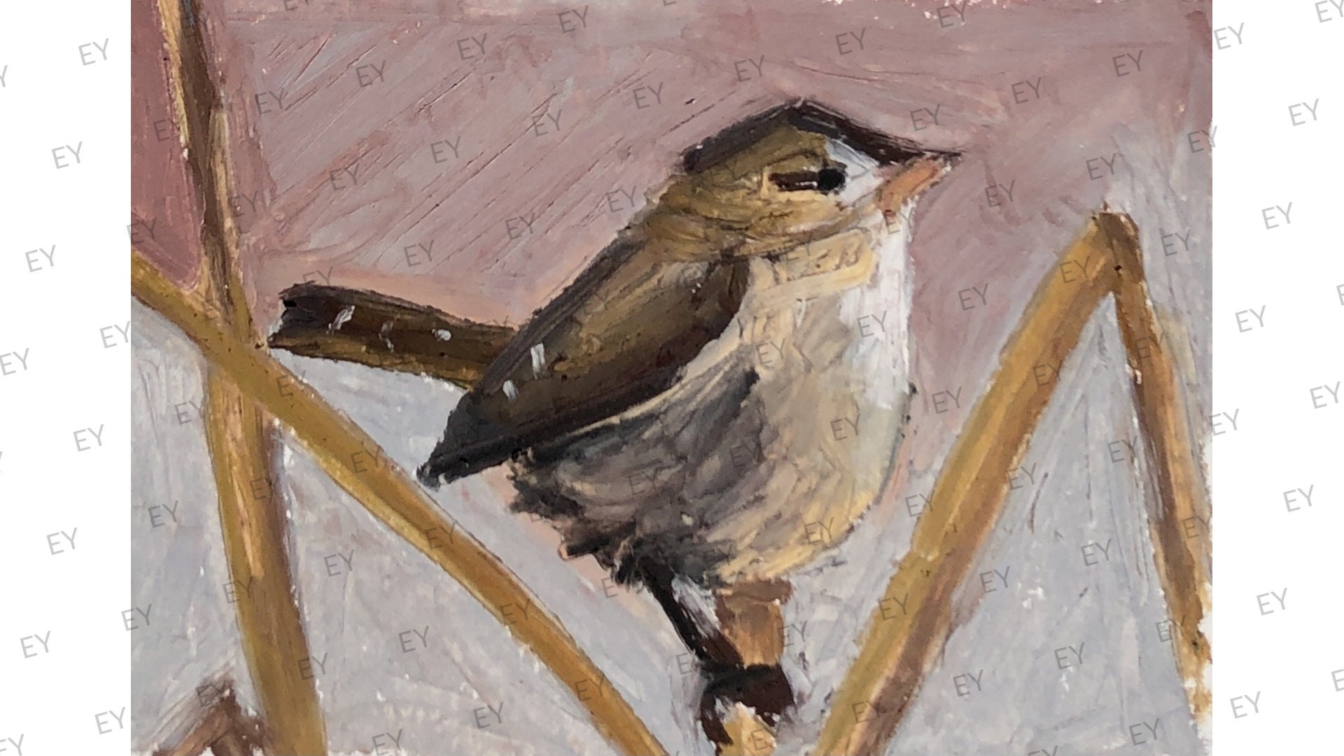 Bird Oil Pastel, Digital Download, Bird Painting, Wall Art, Original ...