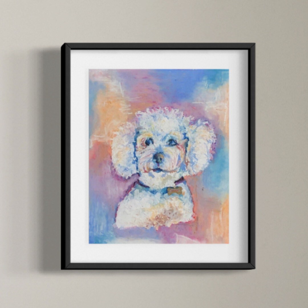 Custom Pet Oil Pastel, Dog Portrait, Original Artwork, Commission ...