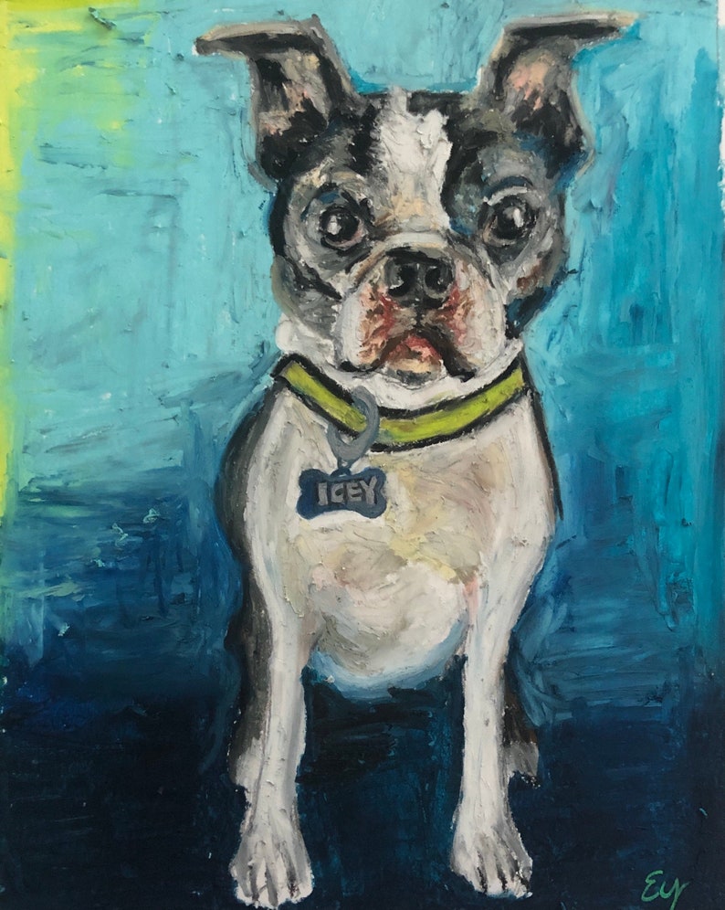 Custom Pet Oil Pastel, Dog Portrait, Original Artwork, Commission ...