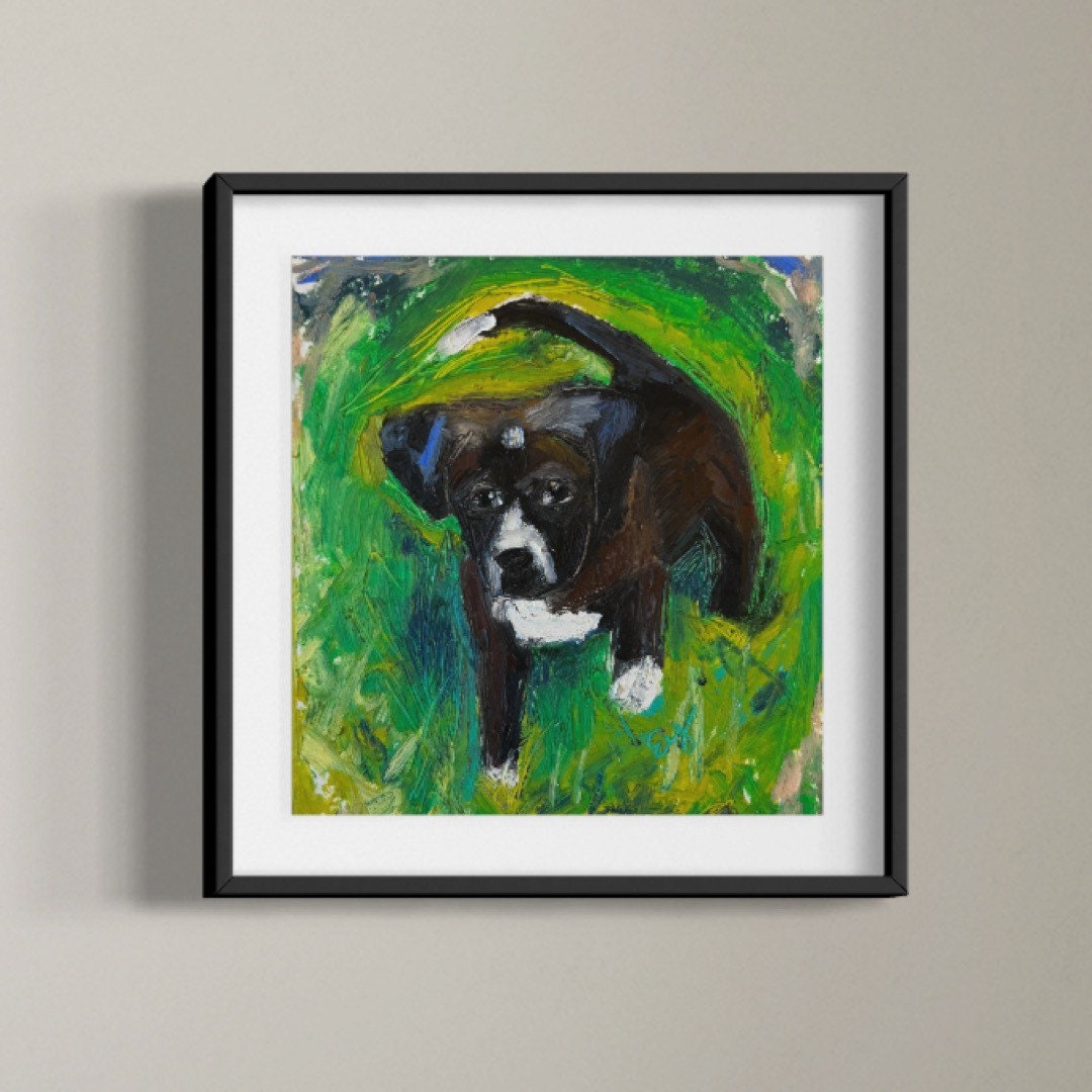 Custom Pet Oil Pastel, Dog Portrait, Original Artwork, Commission ...