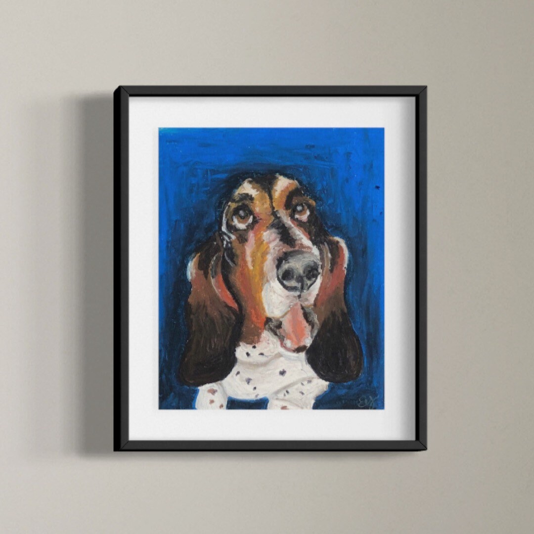 Custom Pet Oil Pastel, Dog Portrait, Original Artwork, Commission ...