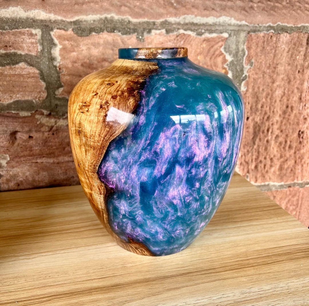 Handmade Wood and Resin Urn - Etsy