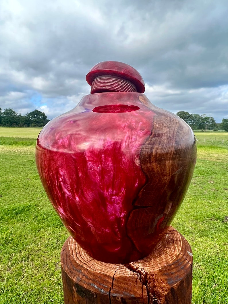 Handmade Wood and Resin Urn - Etsy