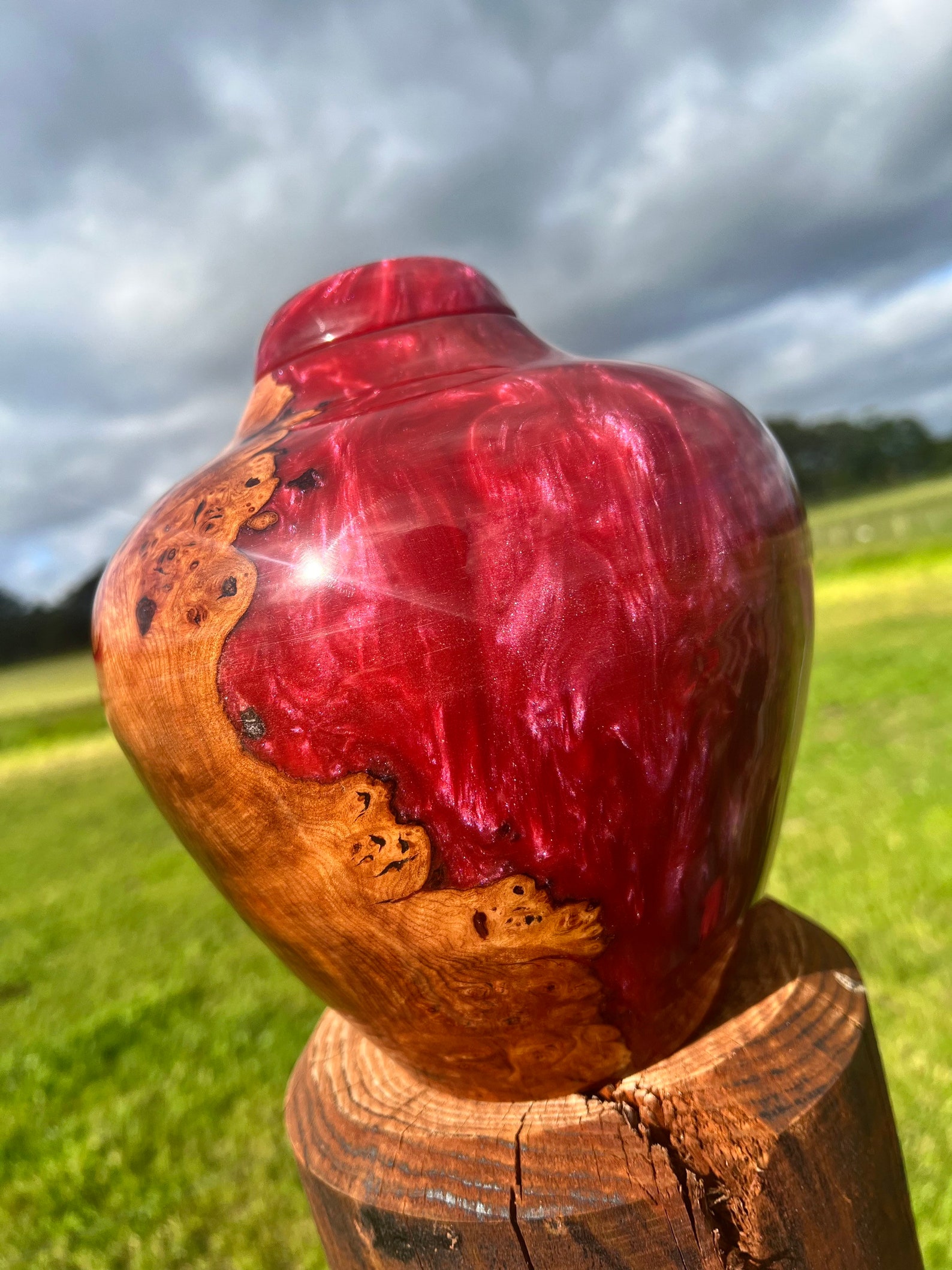 Handmade Wood and Resin Urn - Etsy