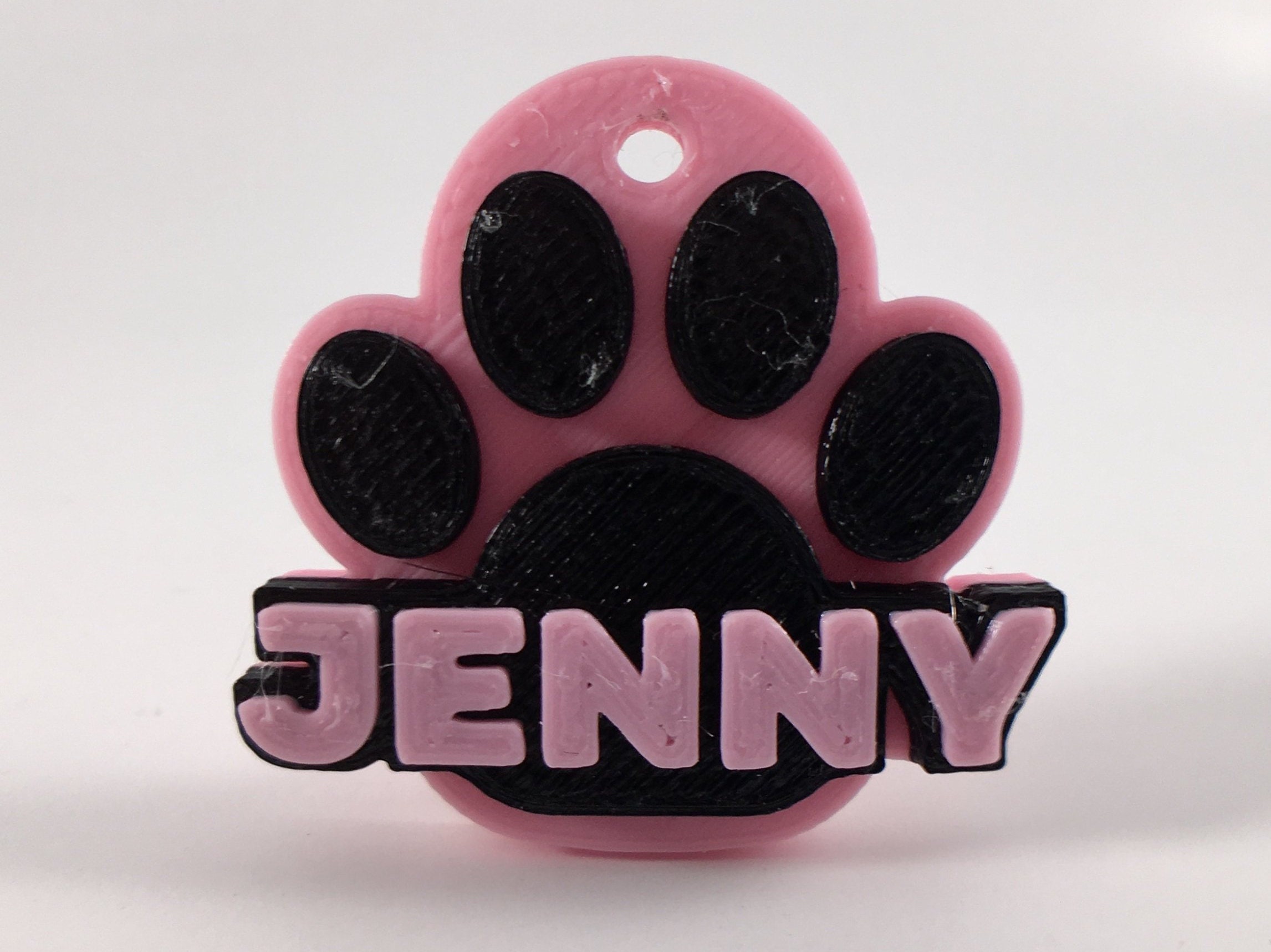 Dog ID Paw Print Tag - Fully Customizable - Plastic - Etsy