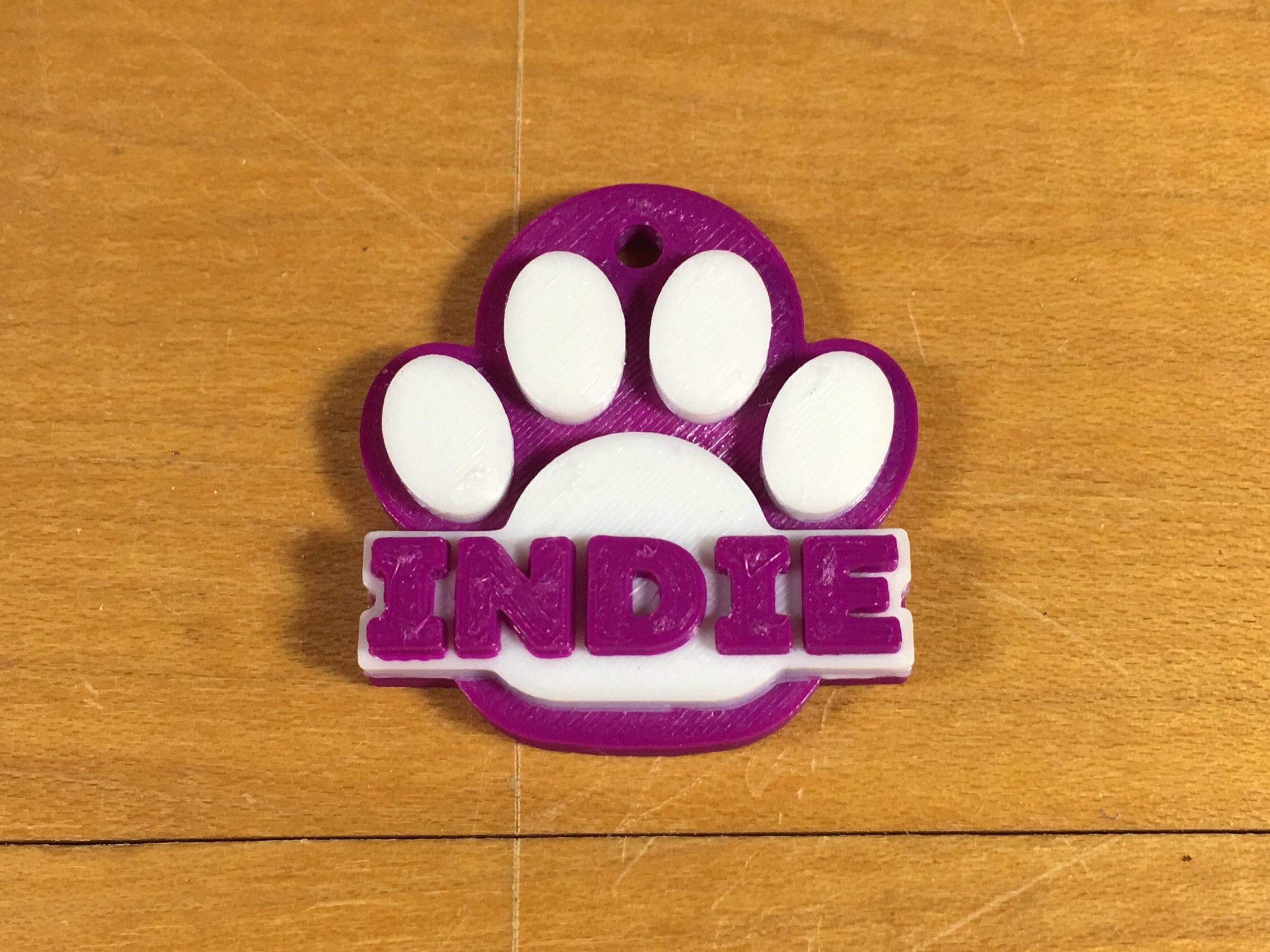 Dog ID Paw Print Tag - Fully Customizable - Plastic - Etsy