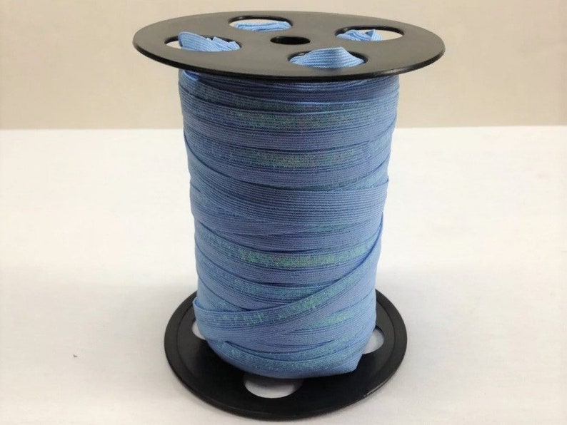 100 PLUS YARDS 5/8 Fold Over Elastic Blue With Lurex FOE Face Mask - Etsy