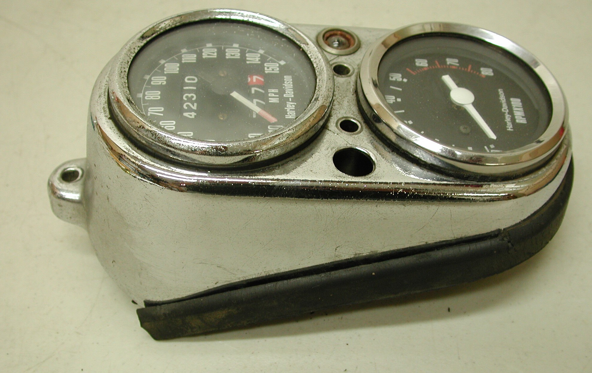 Vintage HARLEY DAVIDSON Shovelhead OEM Motorcycle Speedometer ...