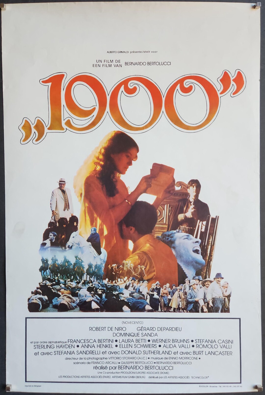1900-an Original Vintage Movie Poster for Bernardo Bertoluccis Historic ...