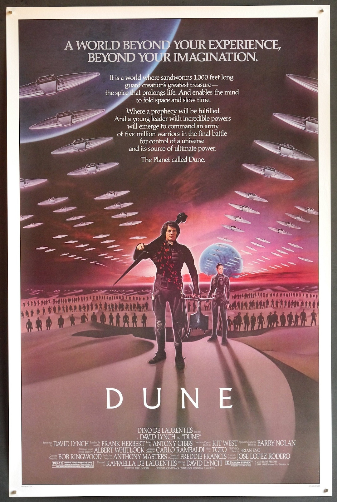 Dune-original Vintage Movie Poster for David Lynch's Surreal Adaptation ...