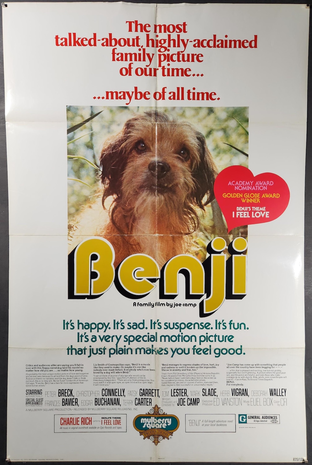 Benji-original Vintage Movie Poster for Joe Camps Canine Adventure With ...