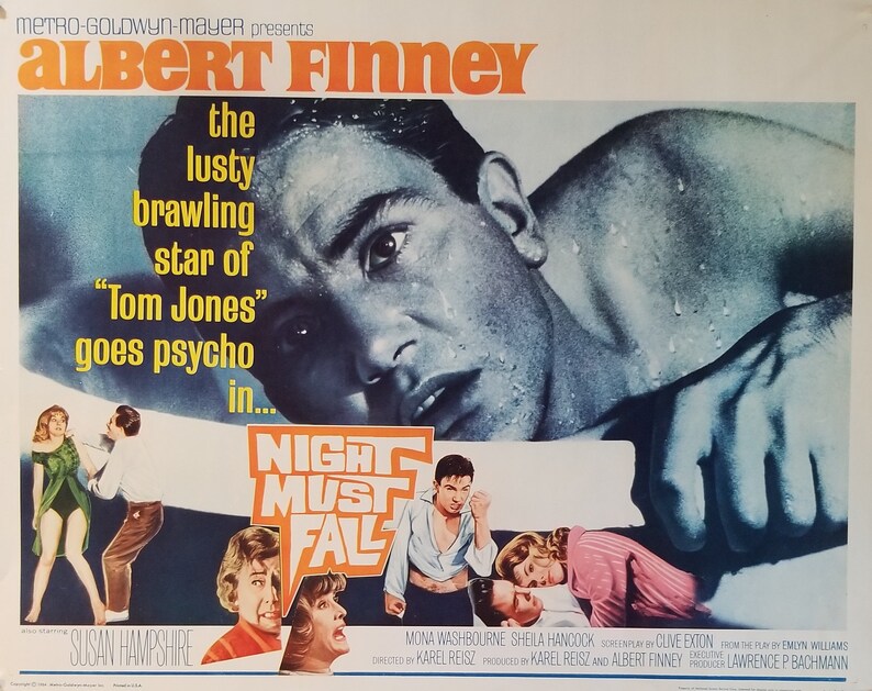 Night Must Fall-a Rare Original Vintage Movie Poster of the 1960s ...
