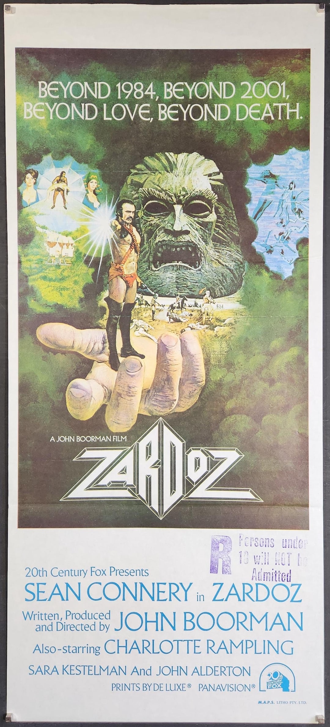 Zardoz-rare Original Vintage Movie Poster for John Boormans Psychedelic ...
