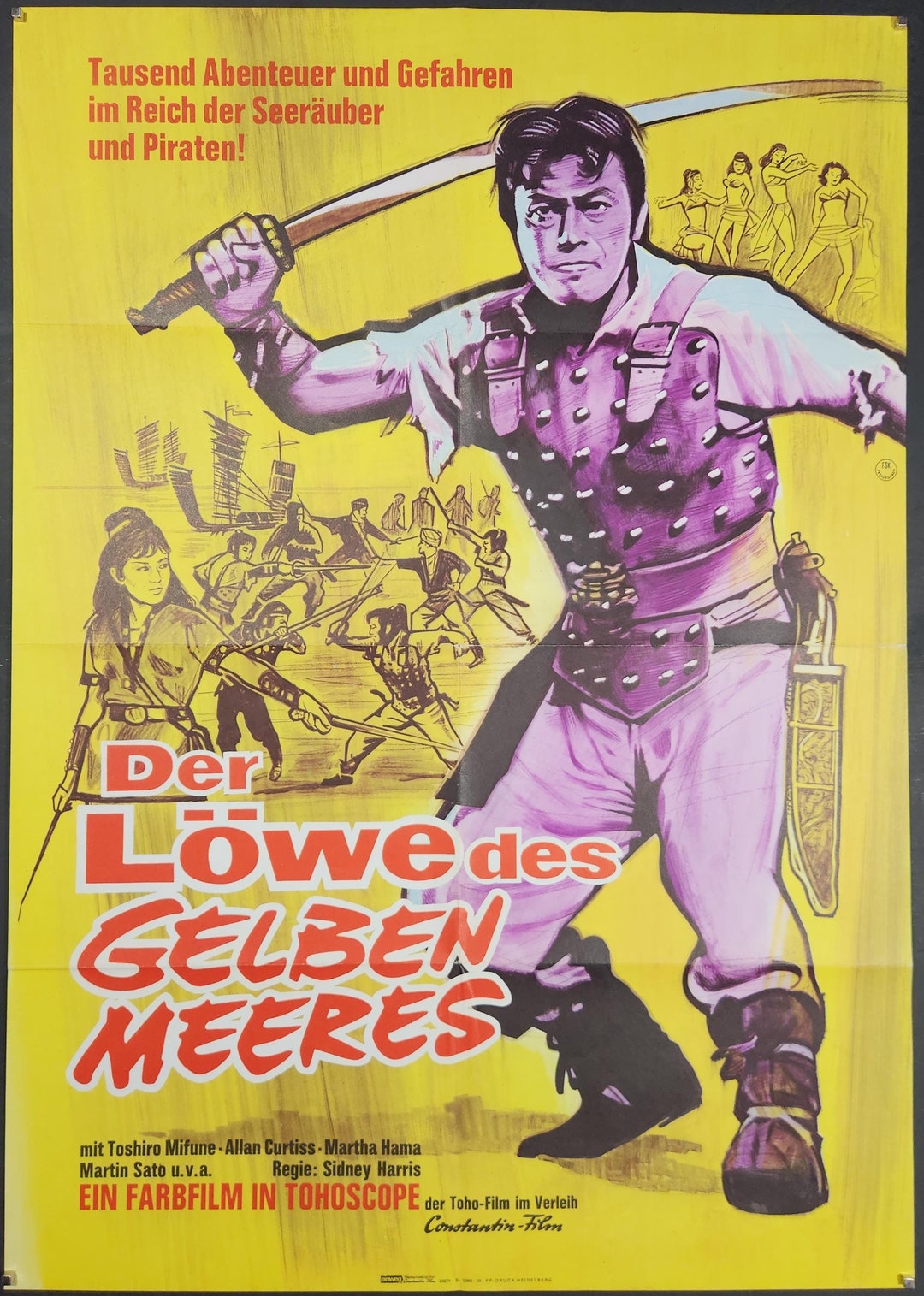 Samurai Pirate-an Original Vintage Movie Poster for the Toho Adventure ...