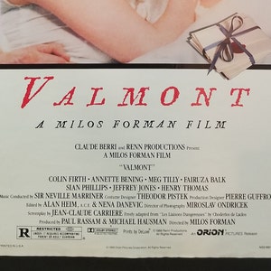 Valmont-An Original Vintage Movie Poster of Milos Forman's | Etsy