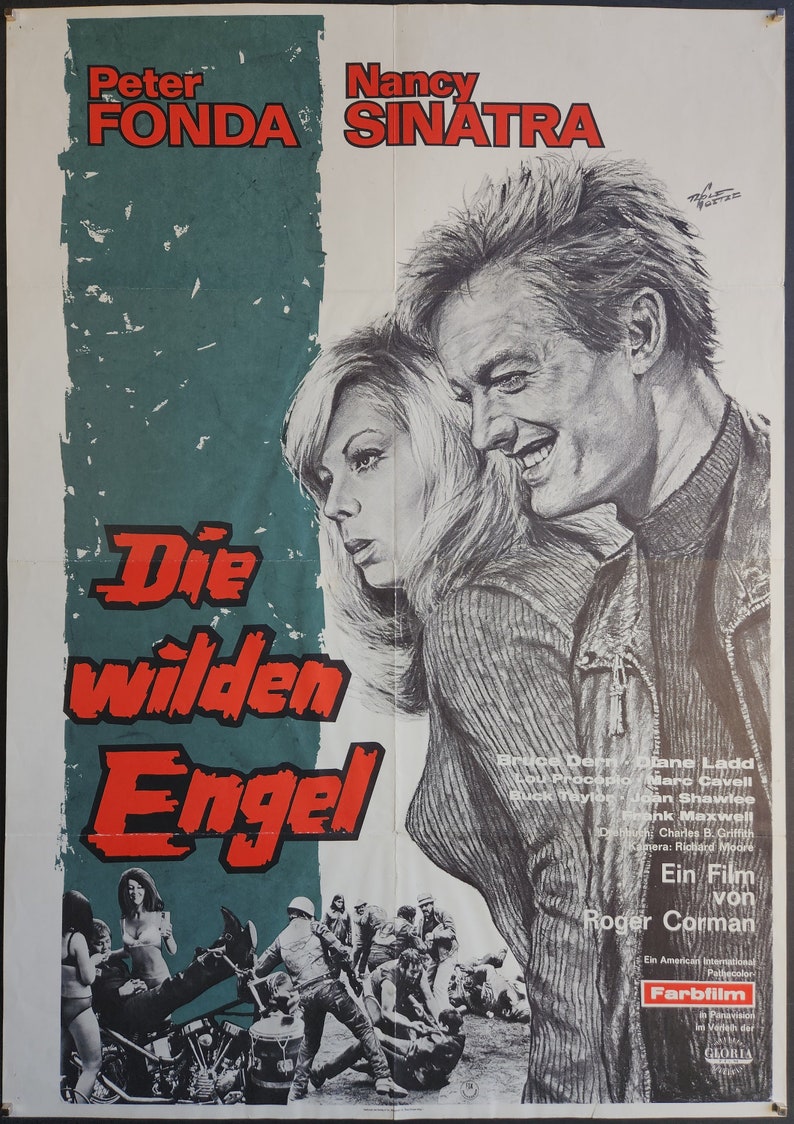 The Wild Angels-a Rare Original Vintage German Movie Poster - Etsy