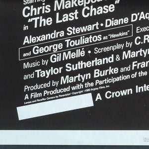 The Last Chase-original Vintage Movie Poster of Crown International's ...