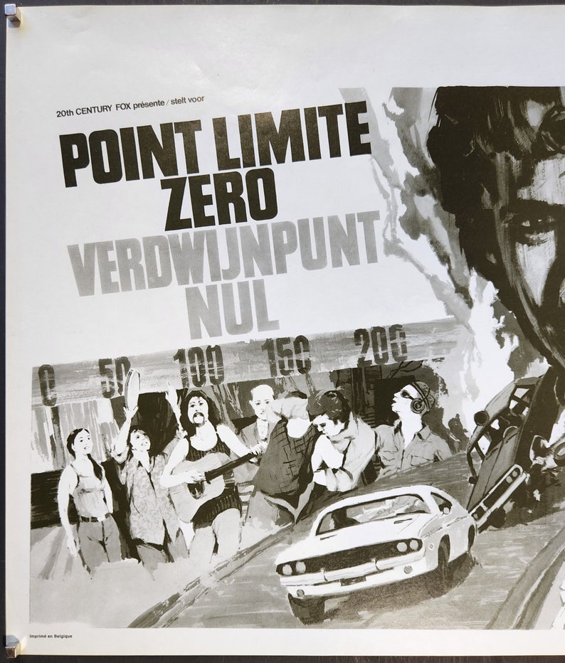 Vanishing Point-a Rare Original Vintage Belgian Movie Poster - Etsy