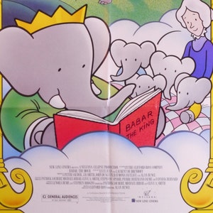 Babar: the Movie-original Vintage Movie Poster for King Babar's Big ...
