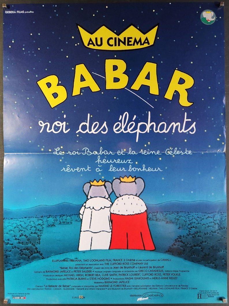 Babar: King of the Elephants-an Original Vintage Movie Poster - Etsy