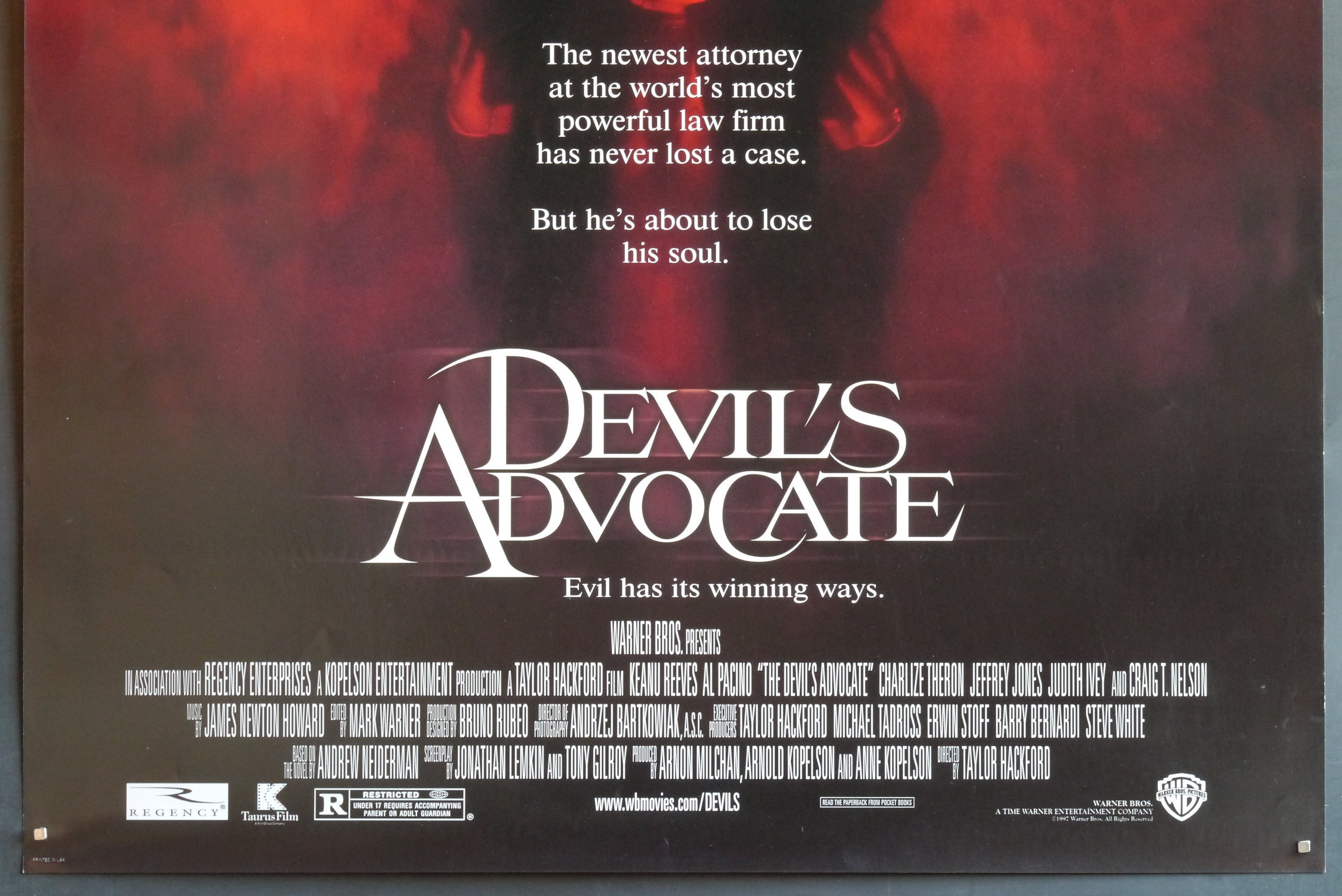 Devil's Advocate-Original Vintage Movie Poster of Taylor | Etsy