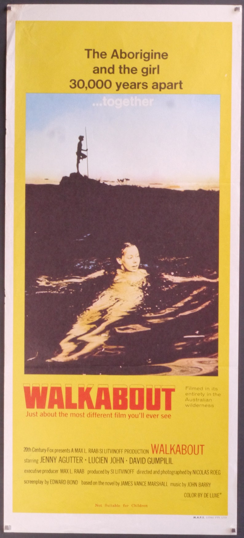 Walkabout-an Original Vintage Australian Movie Poster of Nicolas Roeg's ...