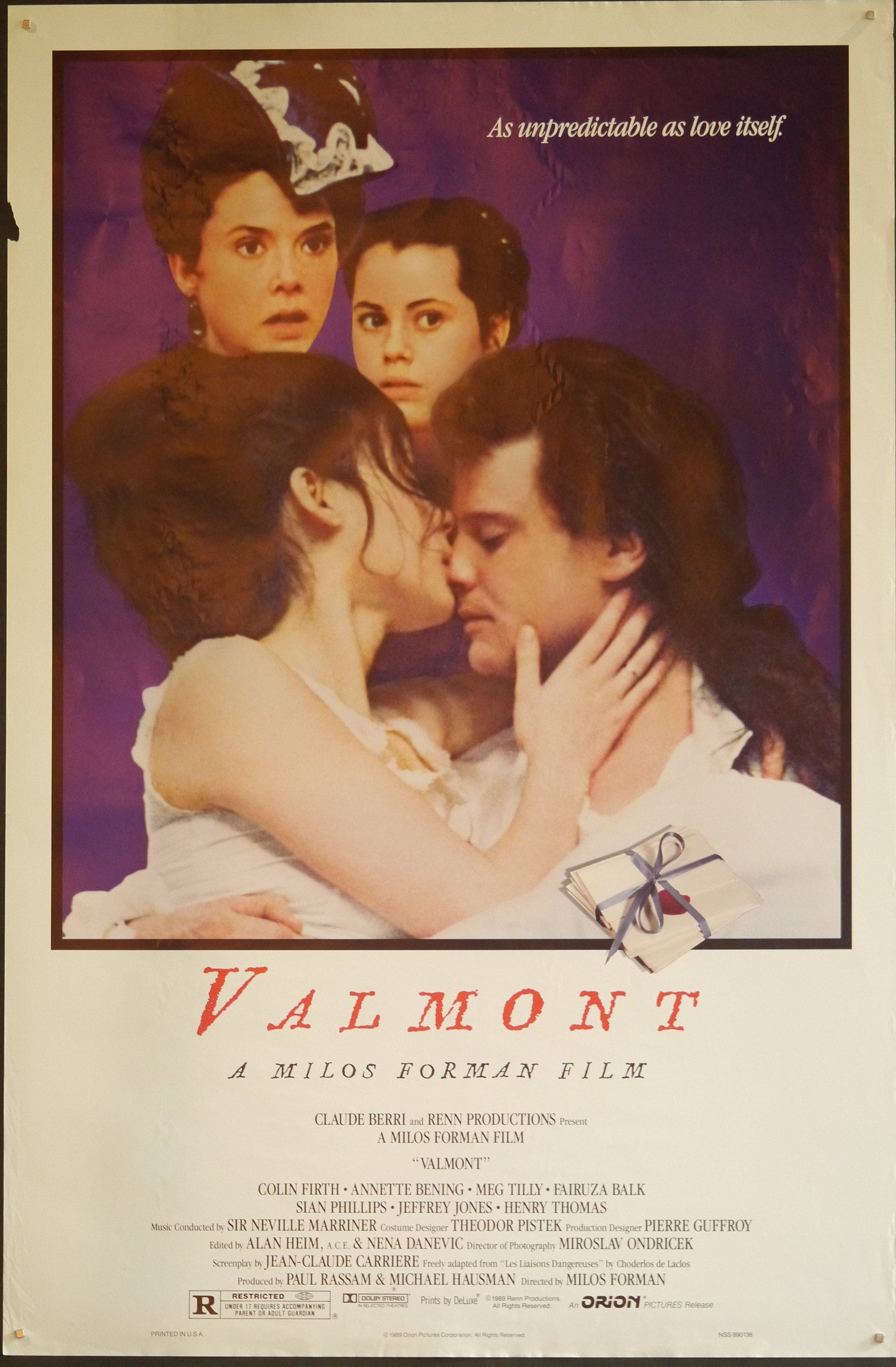 Valmont-An Original Vintage Movie Poster of Milos Forman's | Etsy