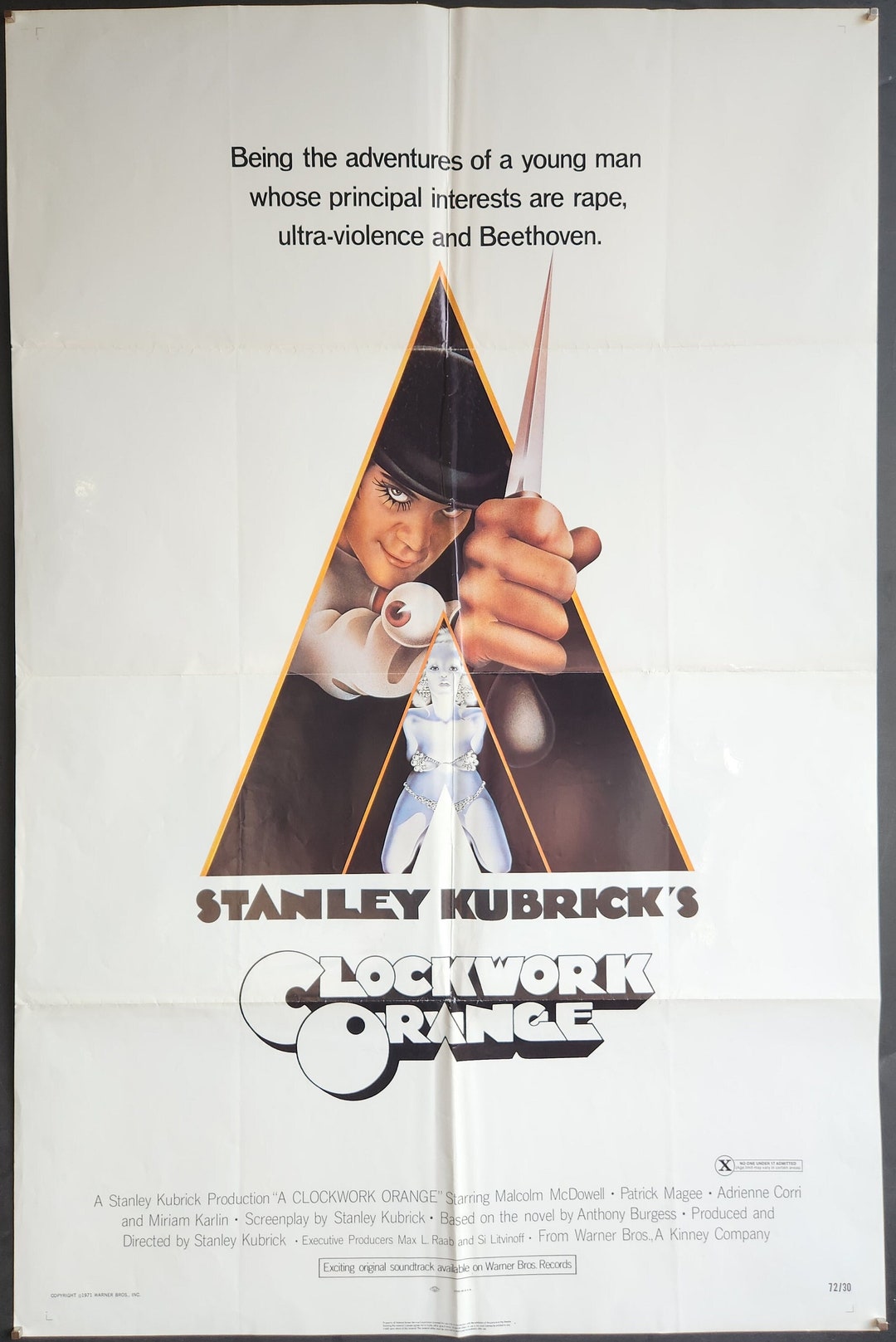 A Clockwork Orange-original Vintage Movie Poster for Stanley Kubricks ...