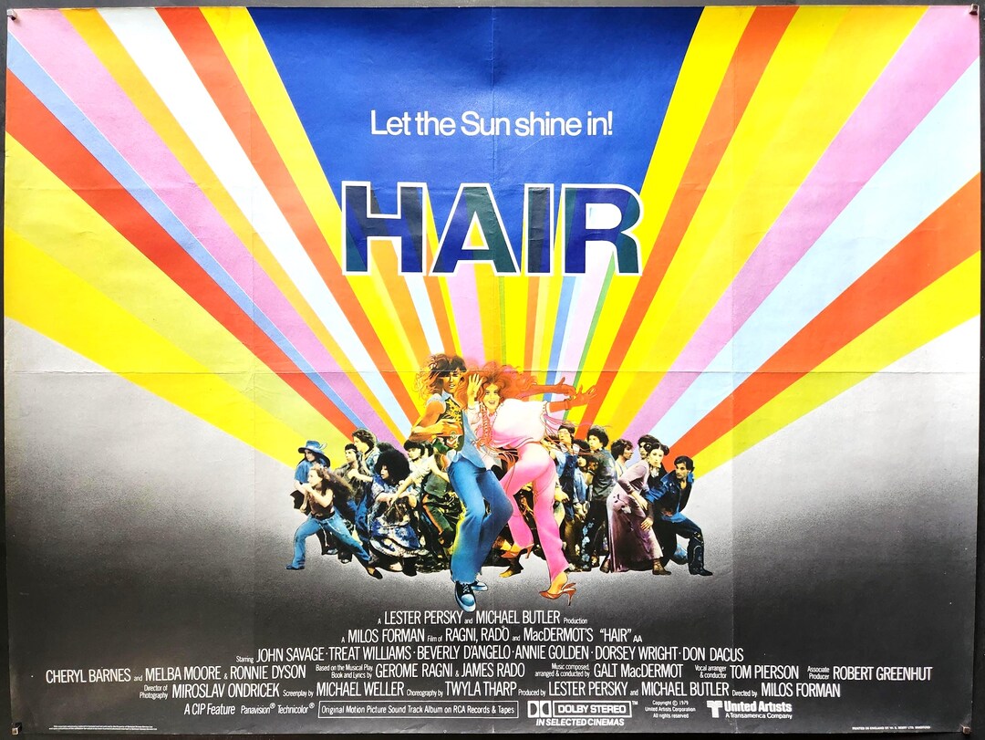 HAIR-A Rare Original Vintage Movie Poster of Milos Foreman's ...