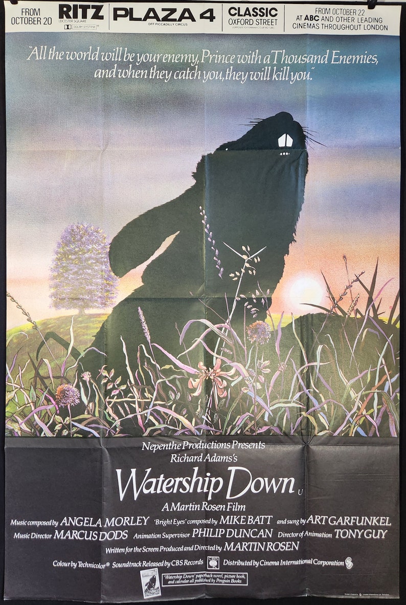 Watership Down-rare Original Vintage Movie Poster of Martin - Etsy