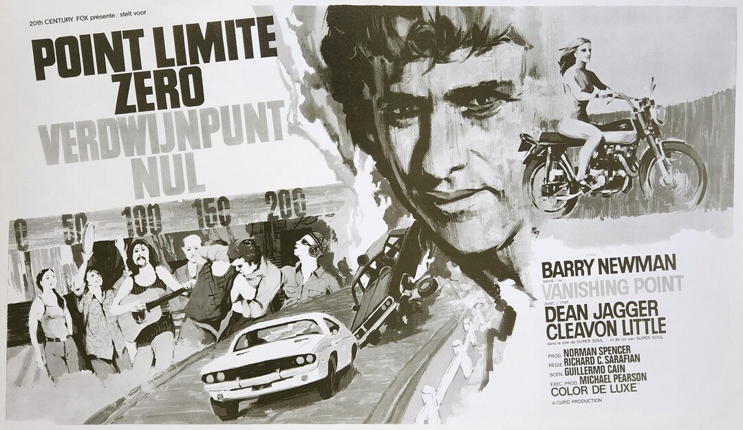 Vanishing Point-a Rare Original Vintage Belgian Movie Poster for ...