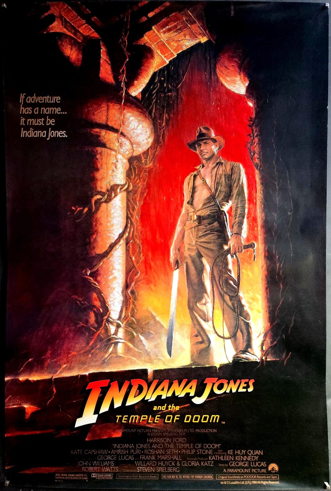 Indiana Jones and the Temple of Doom-an Original Vintage Poster of the ...