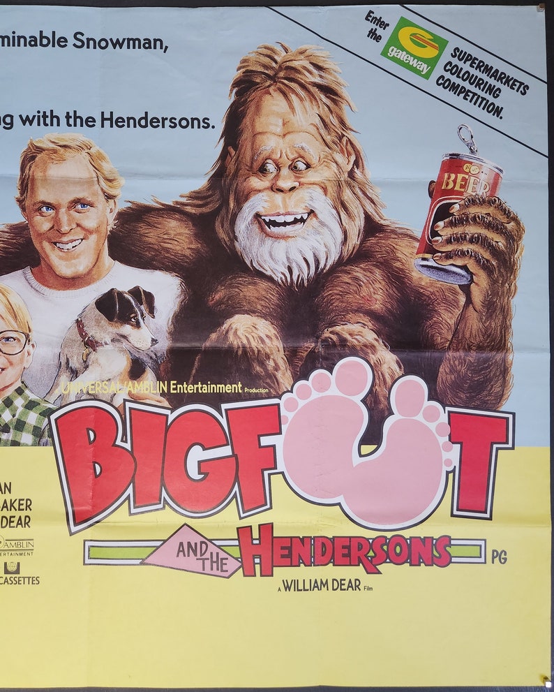Harry and the Hendersons-original Vintage Movie Poster for the Big ...