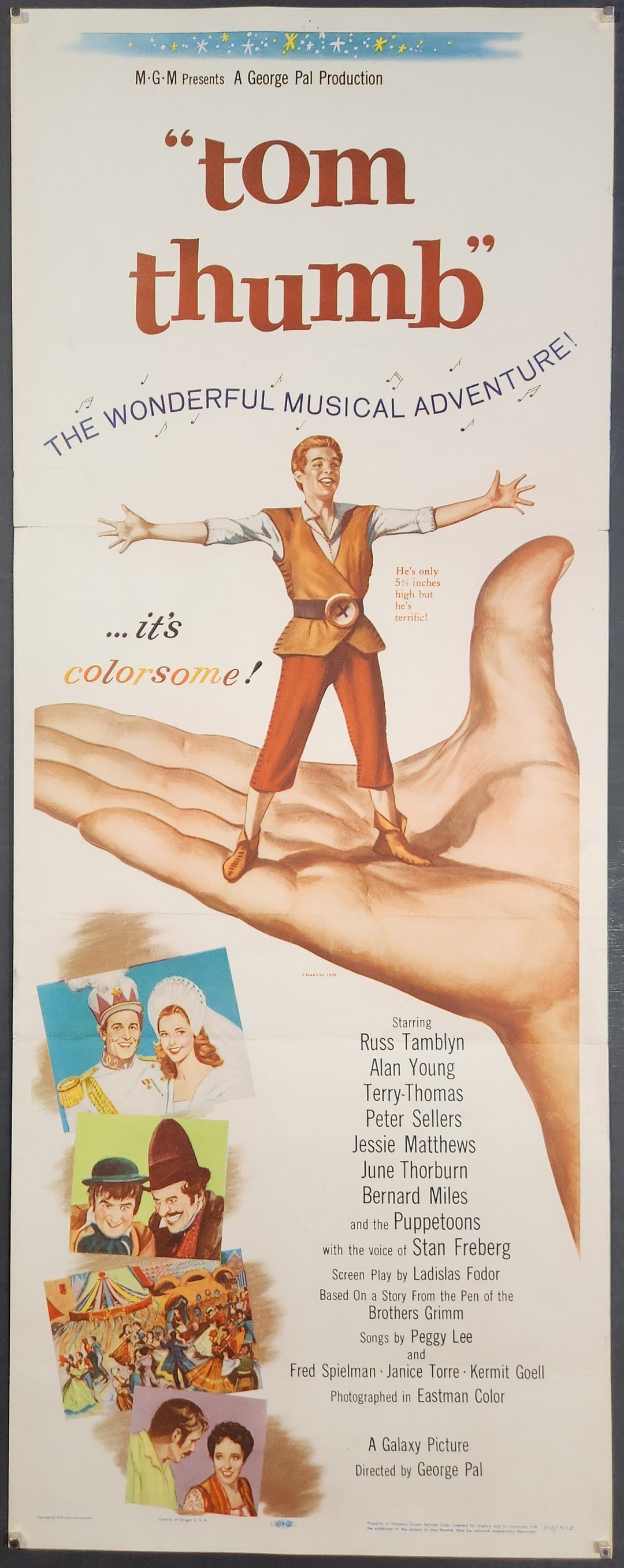 Tom Thumb-a Rare Original Vintage Movie Poster for George Pal's Mighty ...
