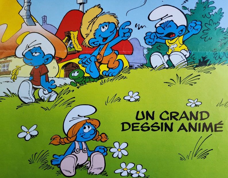 Les P'tits Schtroumpfs-original Vintage Movie Poster for the Smurfs ...