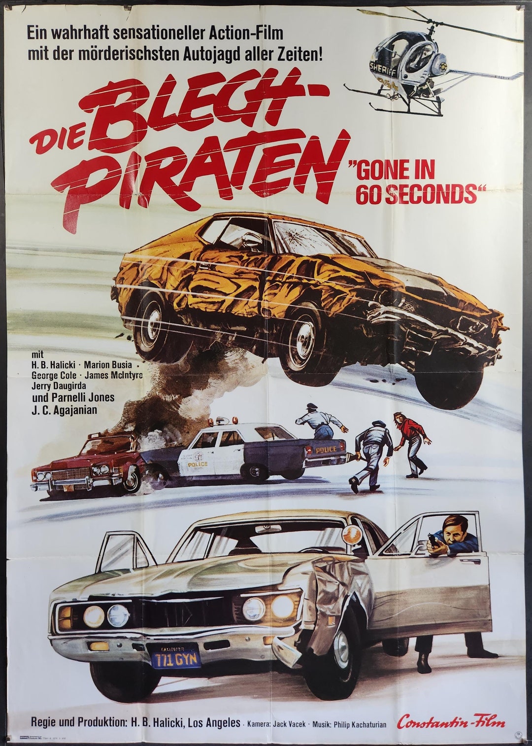 Gone in 60 Seconds-original Vintage Movie Poster for H.B. Halickis Epic ...