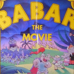 Babar: the Movie-original Vintage Movie Poster for King Babar's Big ...