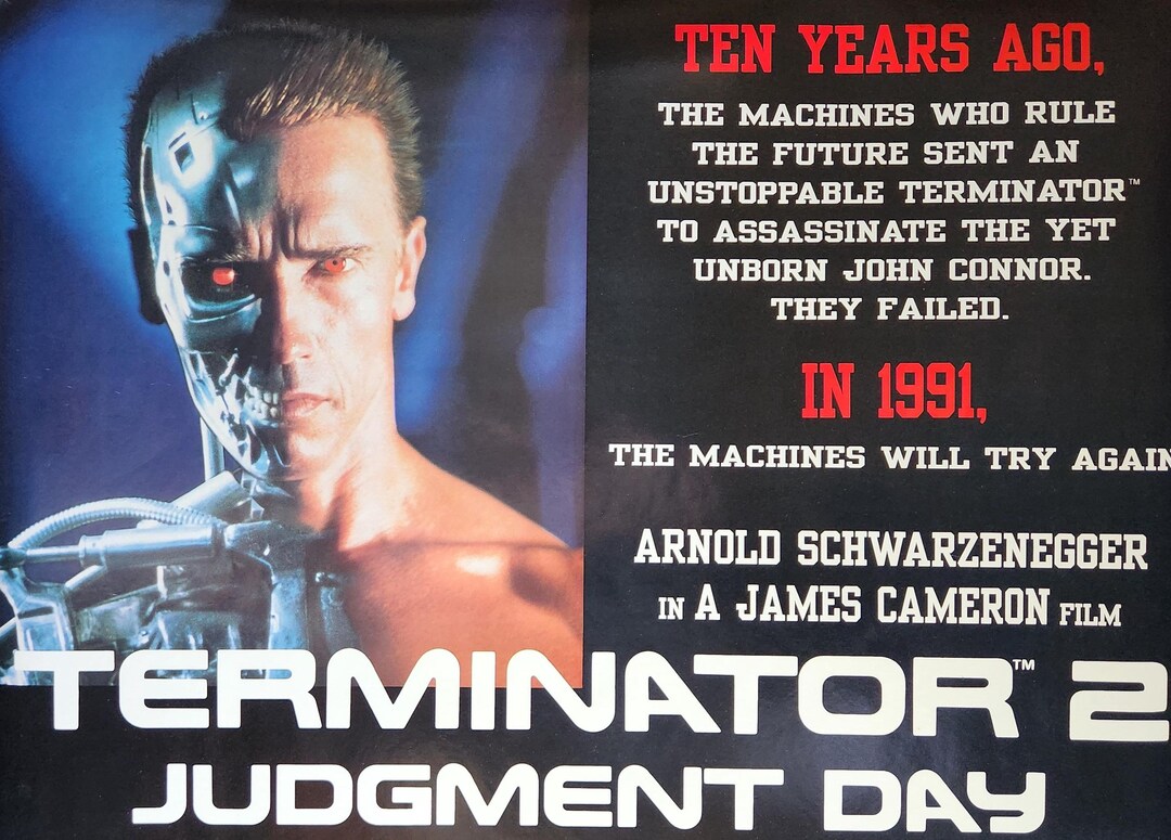 Terminator 2: Judgement Day-original Vintage Movie Poster of the Sci-fi ...