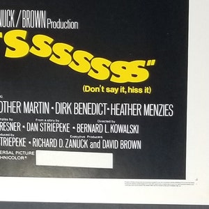 Sssssss/serpent-rare Original Vintage Movie Poster of the Snake ...