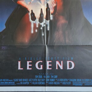 Legend-an Original Vintage Movie Poster of Ridley Scotts Lavish Fantasy With Tom Cruise, Mia ...