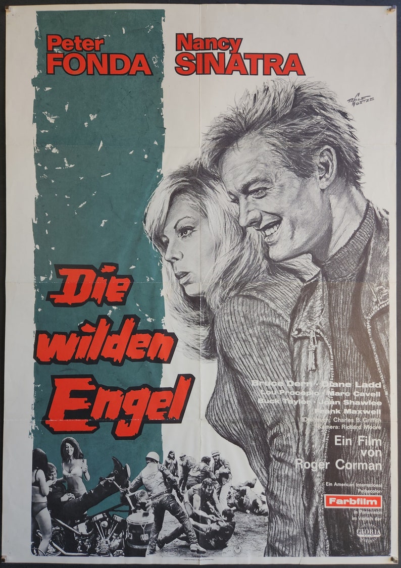 The Wild Angels-a Rare Original Vintage German Movie Poster for Roger ...