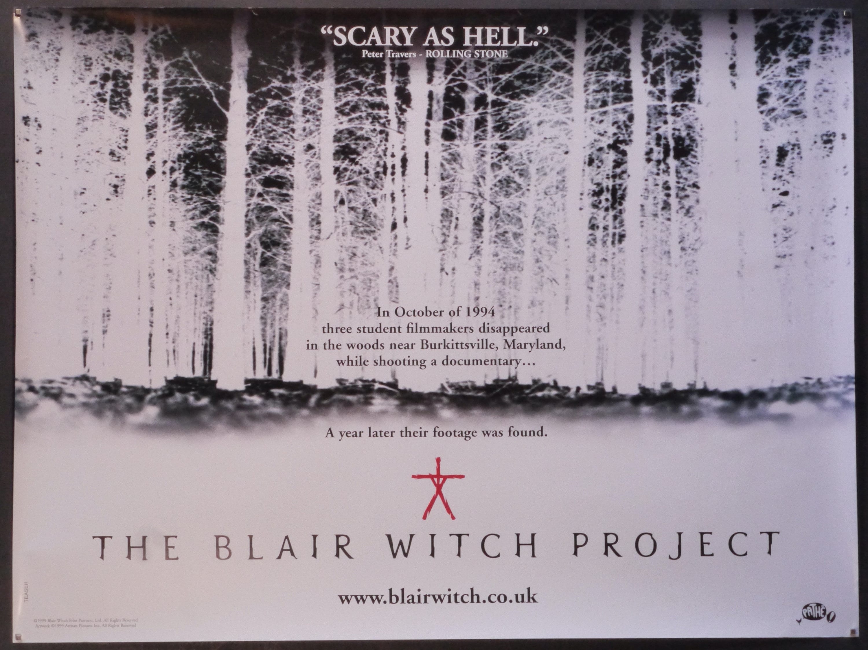 The Blair Witch Project-Original Vintage Movie Poster of the | Etsy