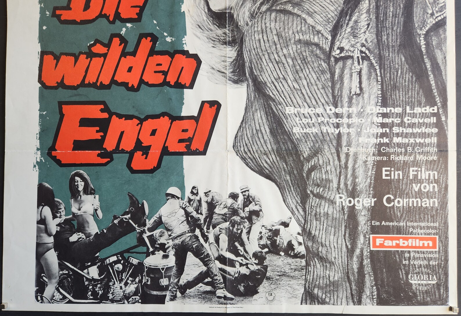 The Wild Angels-a Rare Original Vintage German Movie Poster - Etsy