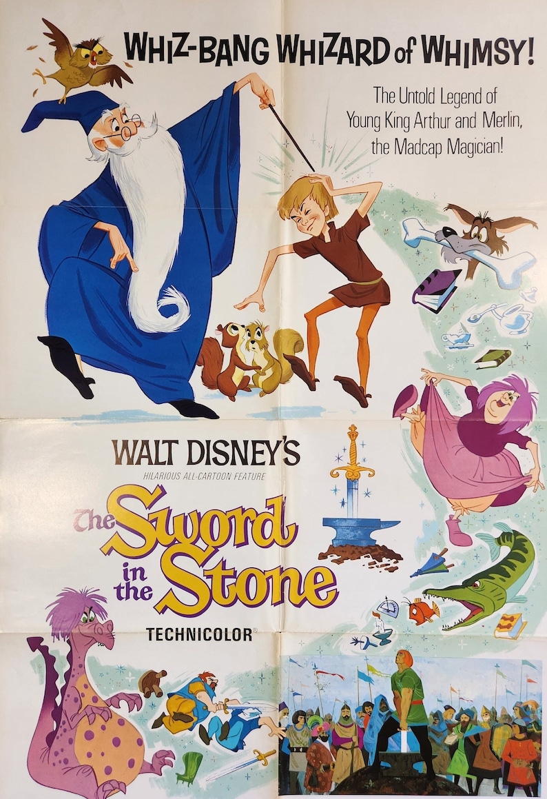 The Sword in the Stone-an Original Vintage Movie Poster for - Etsy