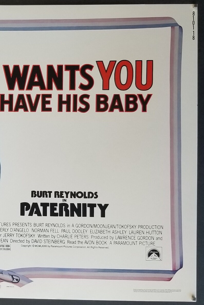 Paternity-original Vintage Movie Poster for the 1980s Burt Reynold's ...
