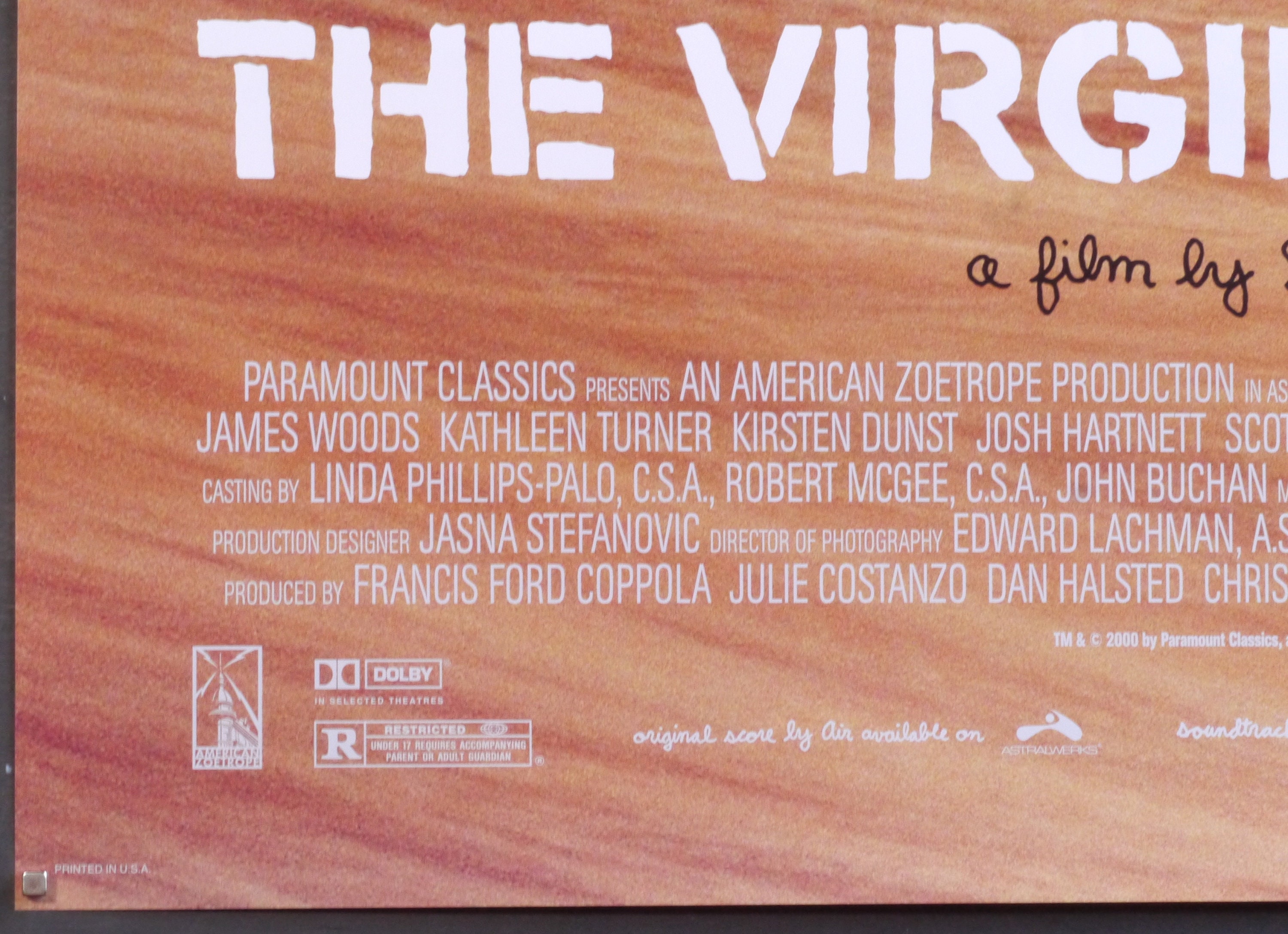 The Virgin Suicides-Original Vintage Movie Poster for Sofia | Etsy