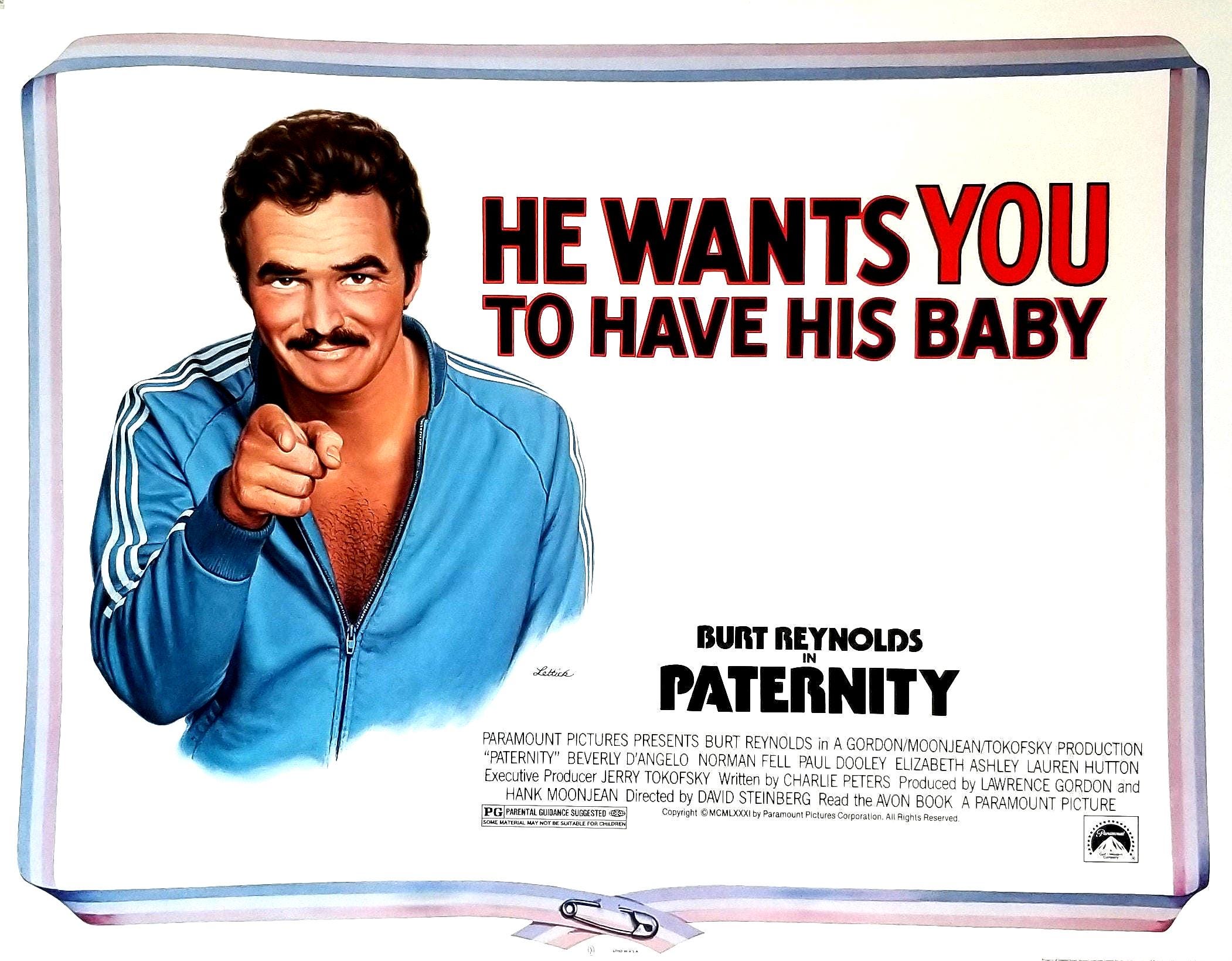 Paternity-original Vintage Movie Poster for the 1980s Burt Reynold's ...