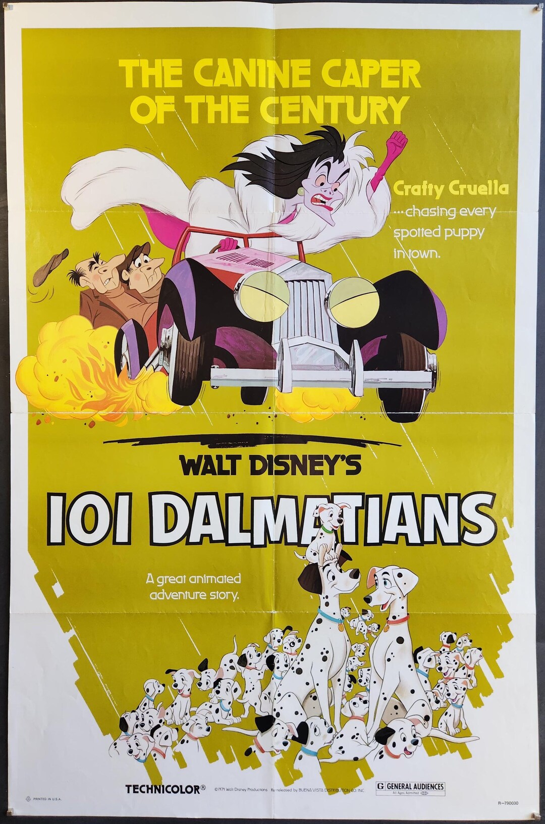 101 Dalmatians-an Original Vintage Movie Poster for the Iconic Disney ...