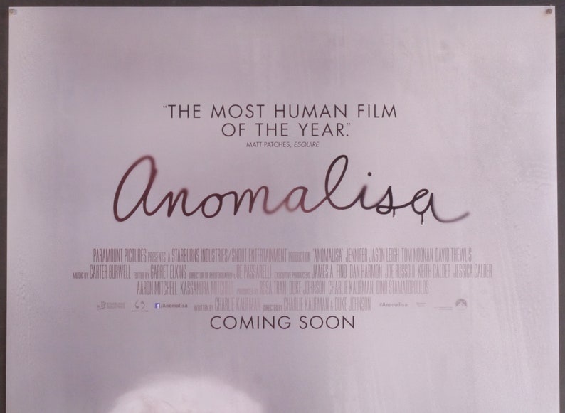 Anomalisa-an Original Movie Poster for Charlie Kaufman's Animated ...