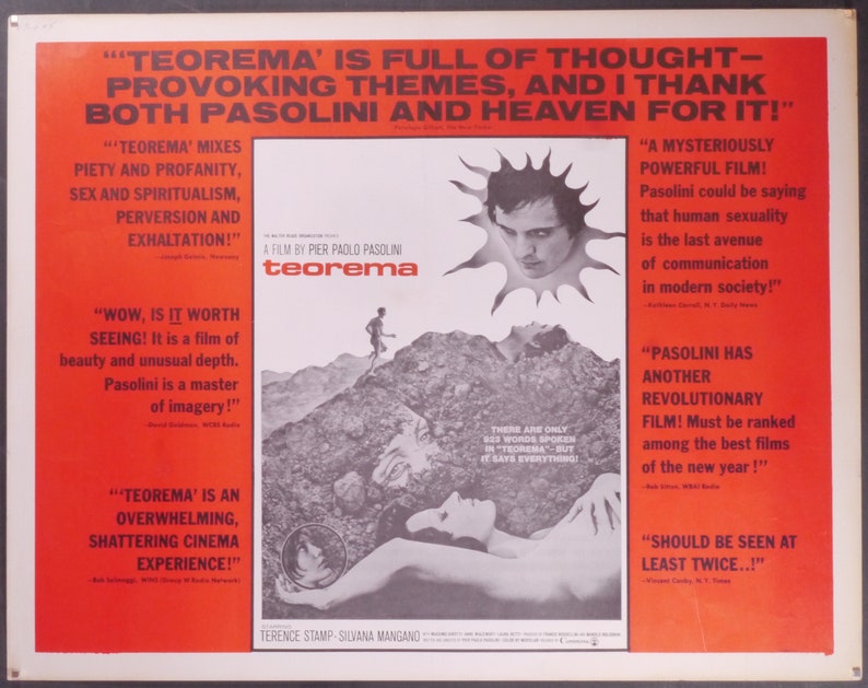 Teorema-original Vintage Movie Poster for Pier Paolo Pasolini's Erotic ...